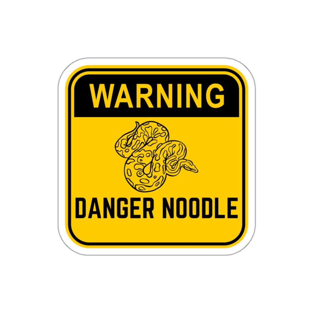 Warning Danger Noodle Ball Python Sticker, Danger Noodle Snake Sticker ...