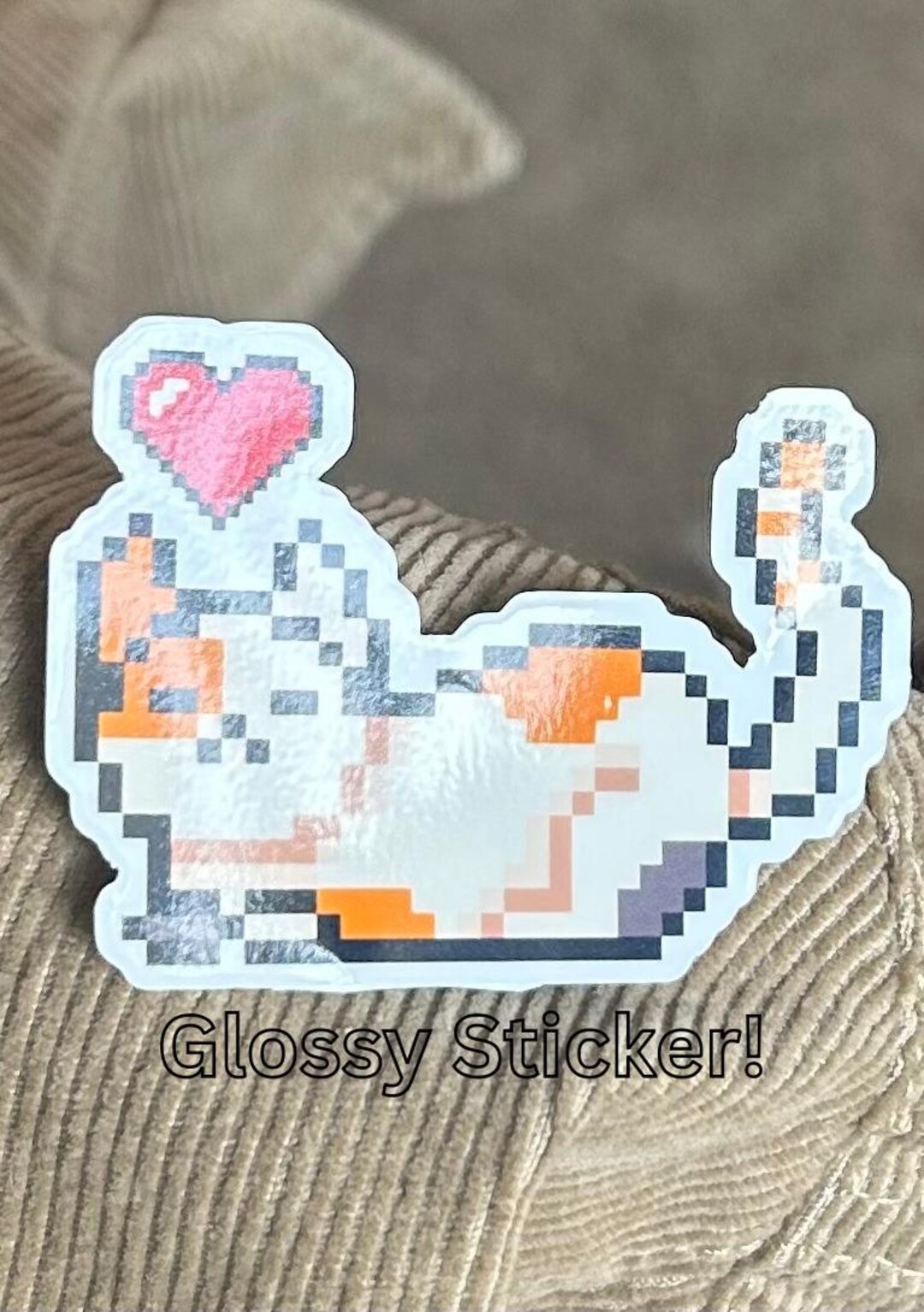 Calico Cat, Pixel Sticker, Calico Cat Love, Glossy, Scratch Resistant ...