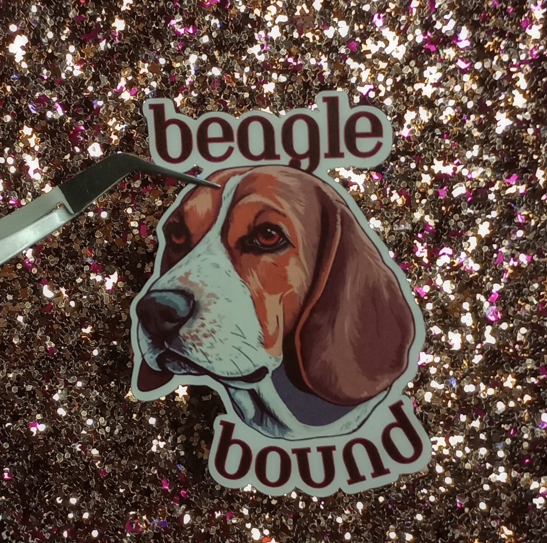 Beagle Bound Sealed White Vinyl Sticker, Sealed High Quality Vinyl ...