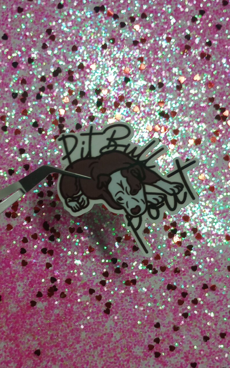 2 by 2 Inch Pit Bull Pout Vinyl Sticker, Sealed Pitbull Vinyl Sticker ...