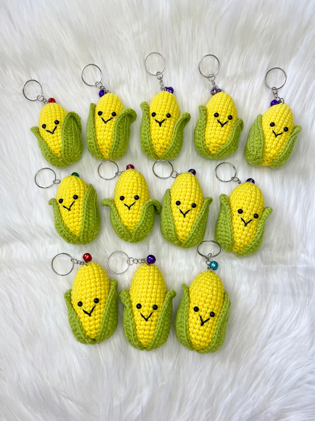 Cute Crochet Corn Keychain/ Amugurumi/ Keychain for Bags, Backpacks ...