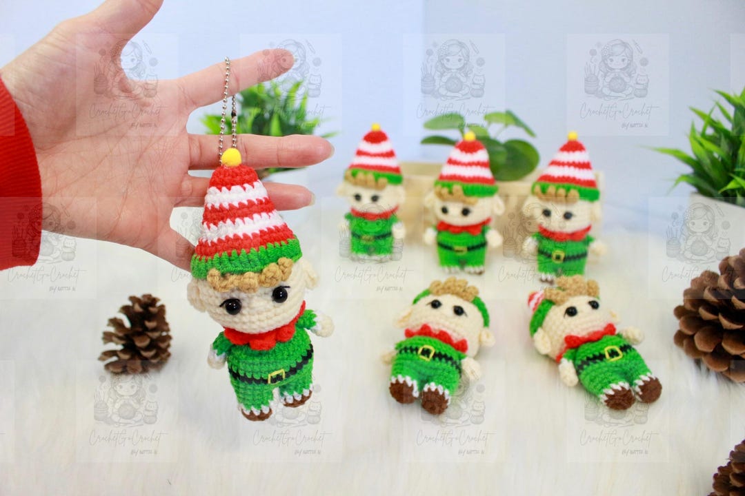 Elf Crochet Elf Keychain Charm Crochet Keychain Elf Charm Keychain ...