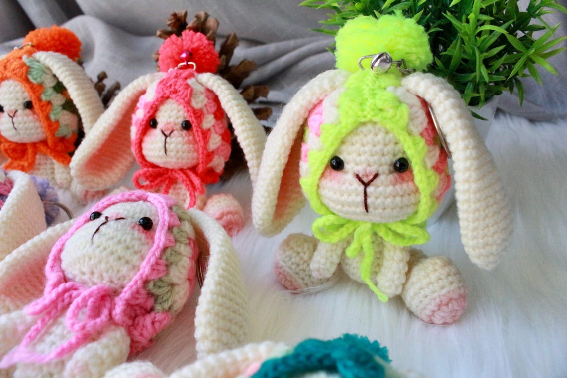 Accessories Rabbit Crochet Keychain for Backpack Accessories Keychain ...