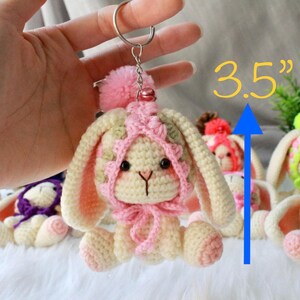 Accessories Rabbit Crochet Keychain for Backpack Accessories Keychain ...