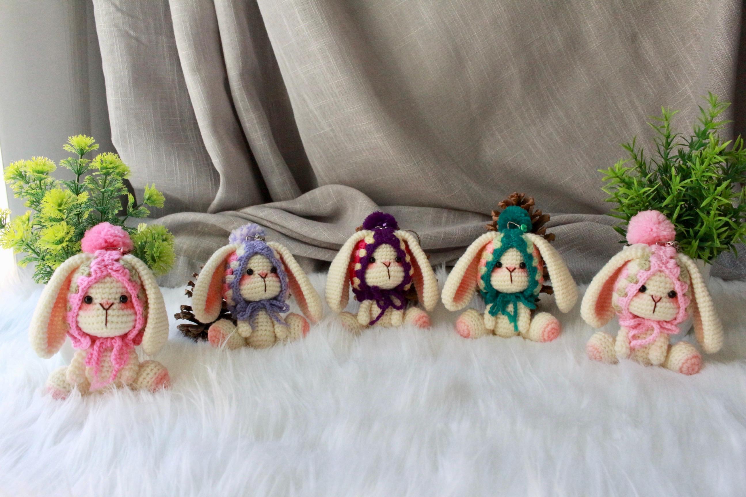 Accessories Rabbit Crochet Keychain for Backpack Accessories Keychain ...