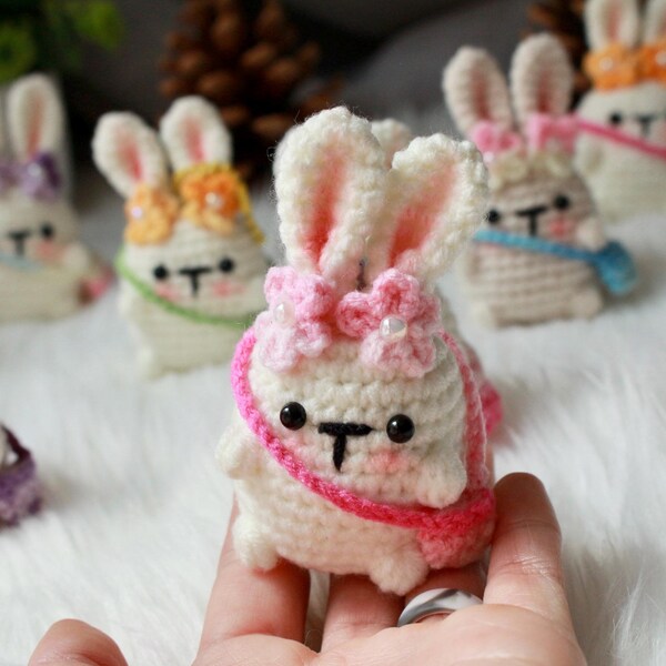 Fluffy Bunny Keychain - Etsy