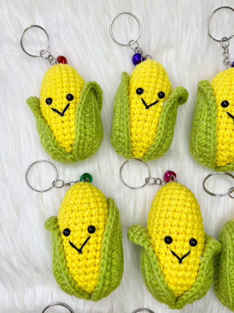 Cute Crochet Corn Keychain/ Amugurumi/ Keychain for Bags, Backpacks ...