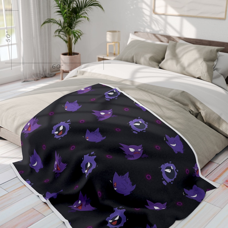 Pokemon Gengar Blanket Fan Art 3 Different Size Pokemon Blanket Pokemon ...