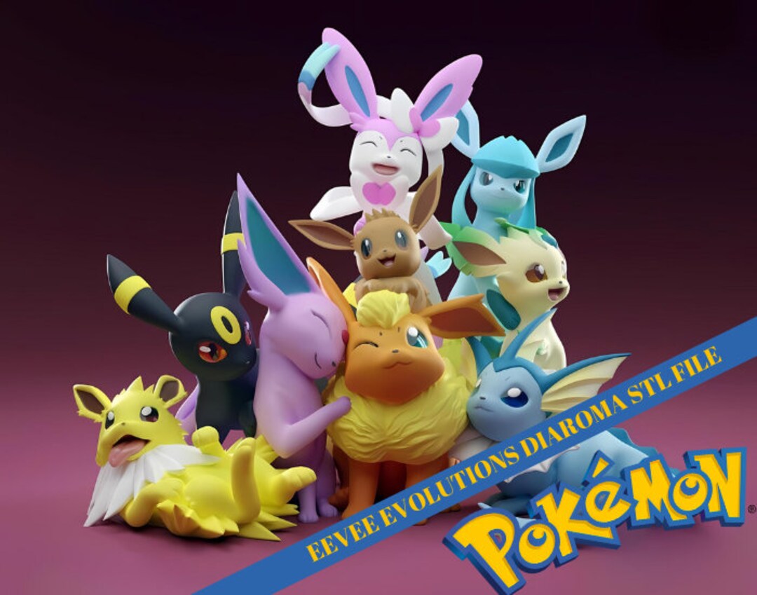 Eevee Evolutions STL File Pokemon STL Files 3D Print STL Stl File for ...
