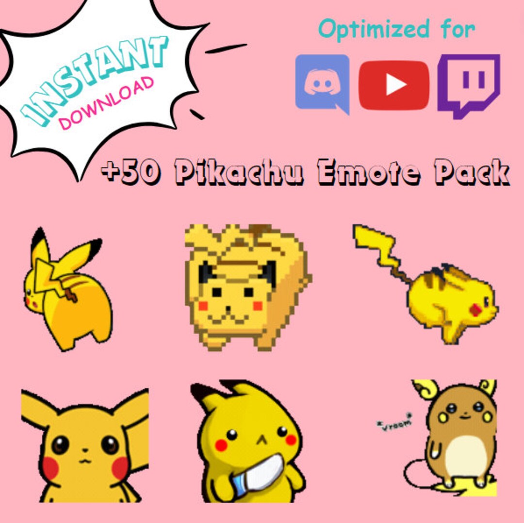 Pokemon Pikachu Emotes Cute Twitch Emotes / Discord Emotes Pikachu ...