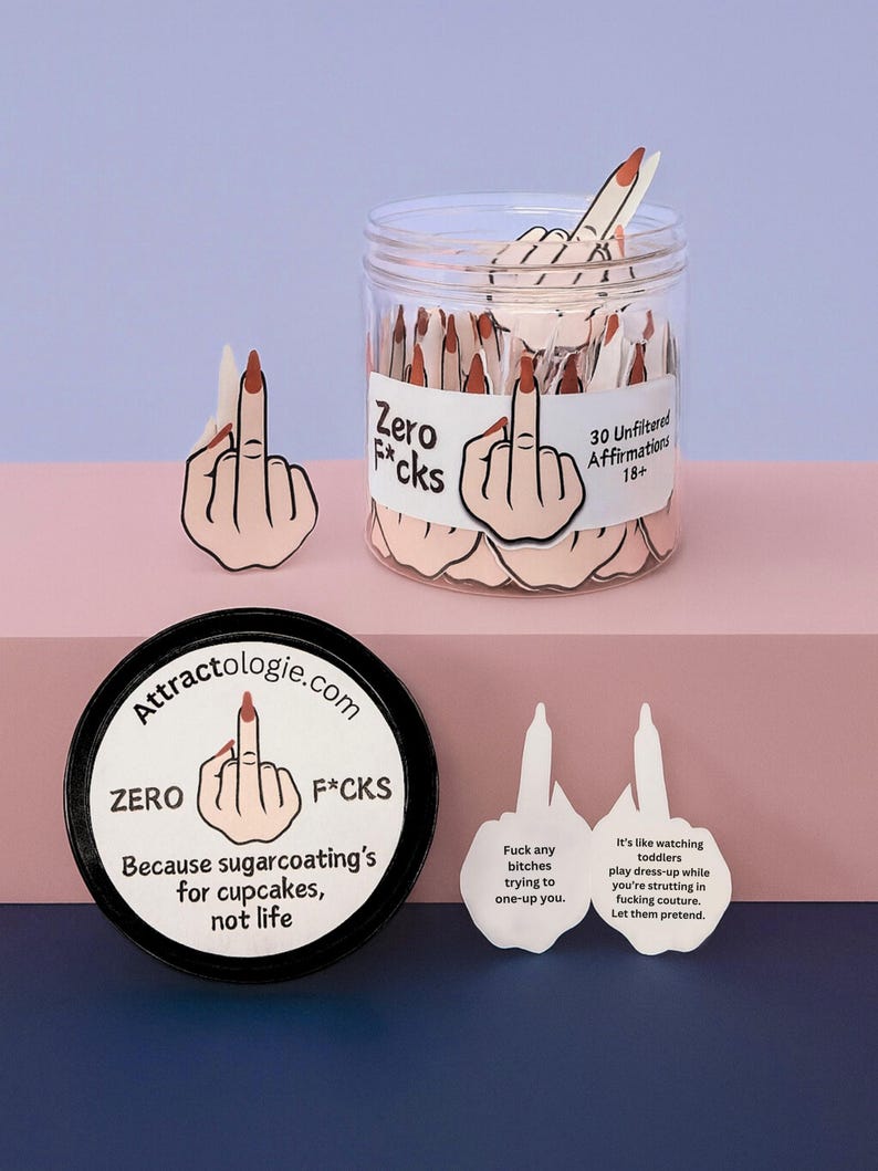 Middle Finger Swear Affirmation Cards Badass Gift for Best Friend ...