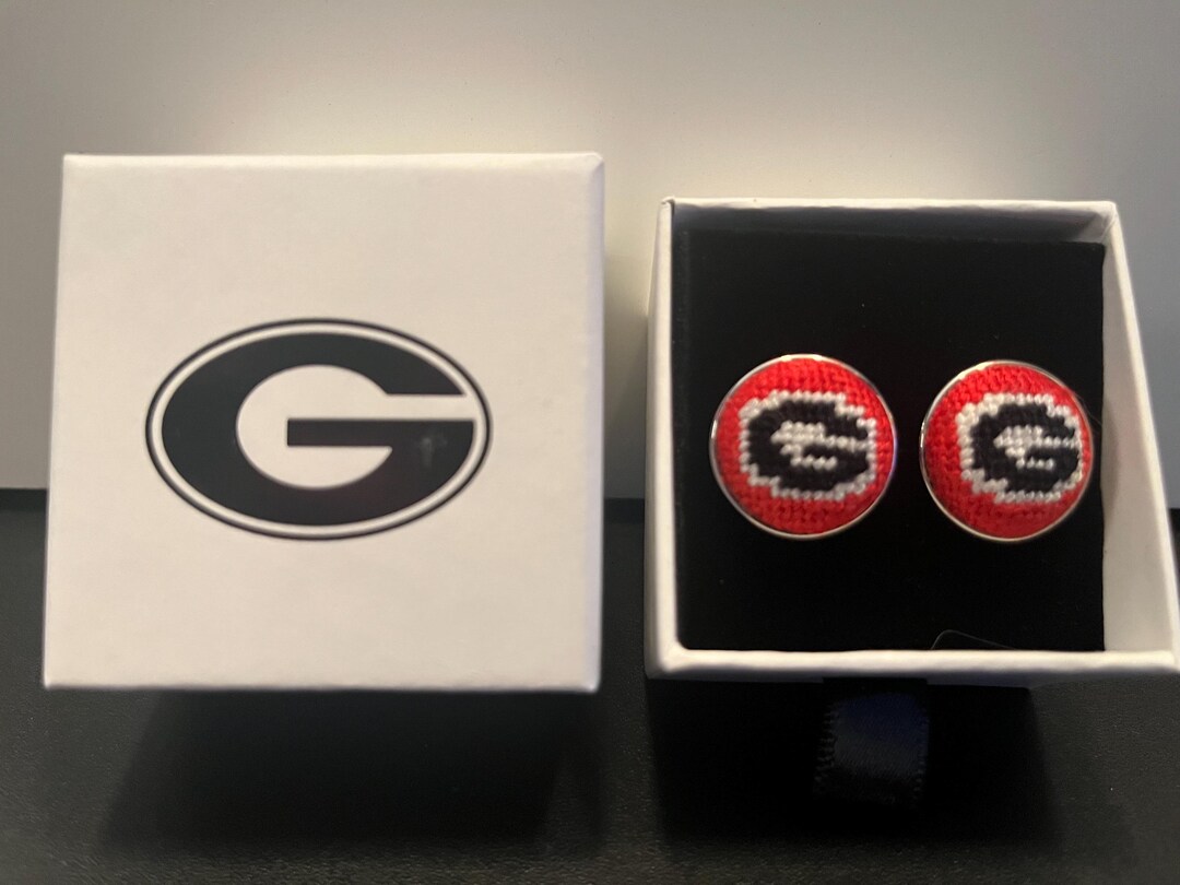 University of Georgia Needlepoint Cufflinks - Etsy