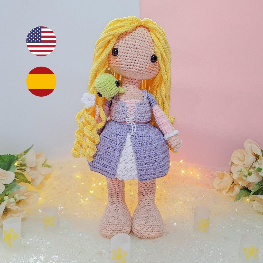 Princess Rapunzel Y Pascal Crochet Doll Amigurumi Pattern PDF | Español ...