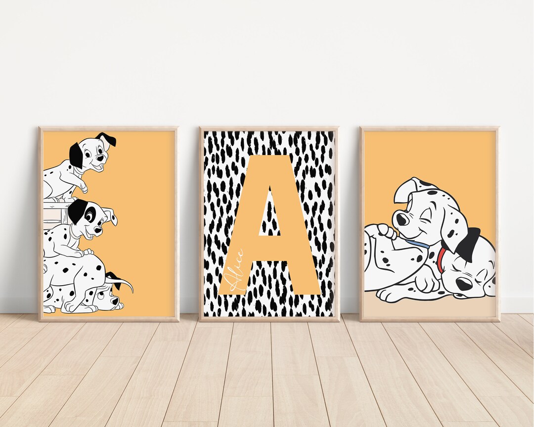 SET OF 3 Personalised 101 Dalmatians, Kids Bedroom Decor, Disney ...