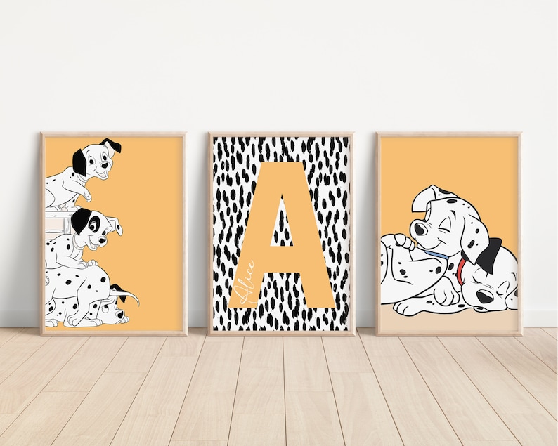 SET OF 3 Personalised 101 Dalmatians, Kids Bedroom Decor, Disney ...
