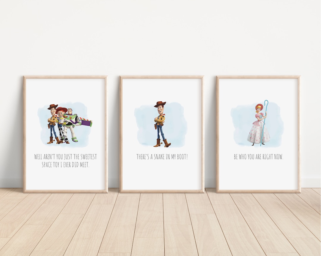 Toy Story Quote Prints, Kids Bedroom Decor, Pixar Disney Nursery Wall ...