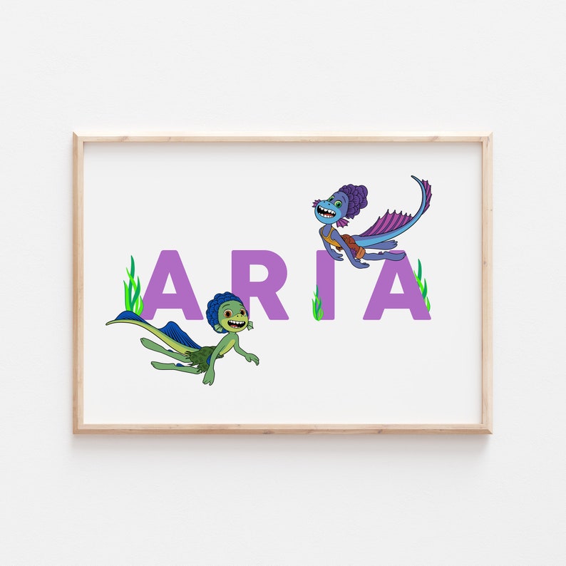 Personalised Luca Name Print, Disney Pixar Kids Bedroom Decor, Nursery ...