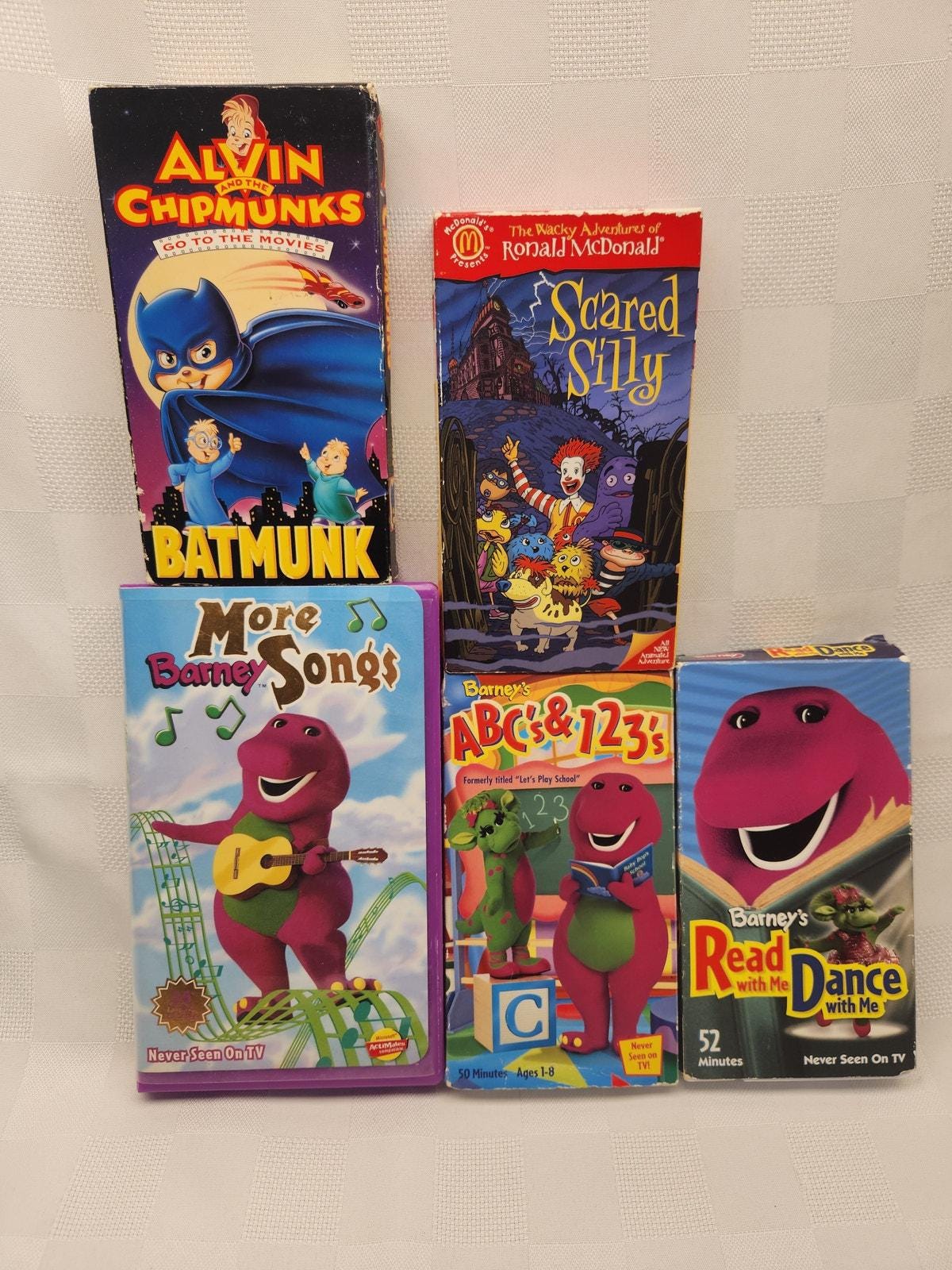 VHS Lot of Barney Ronald Mcdonald Alvin and the Chipmunks Retro 80s Classic - Etsy