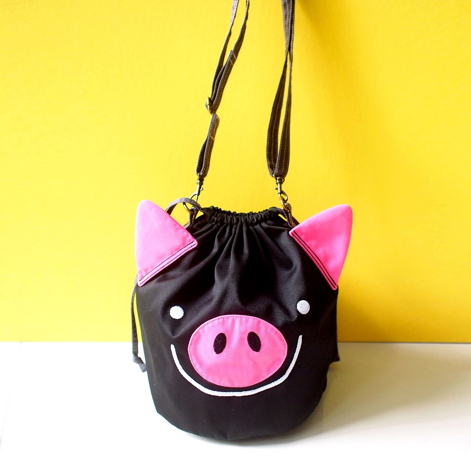 Cute Pig Crossbody Bag Slouchy Bucket Drawstring Purse - Etsy