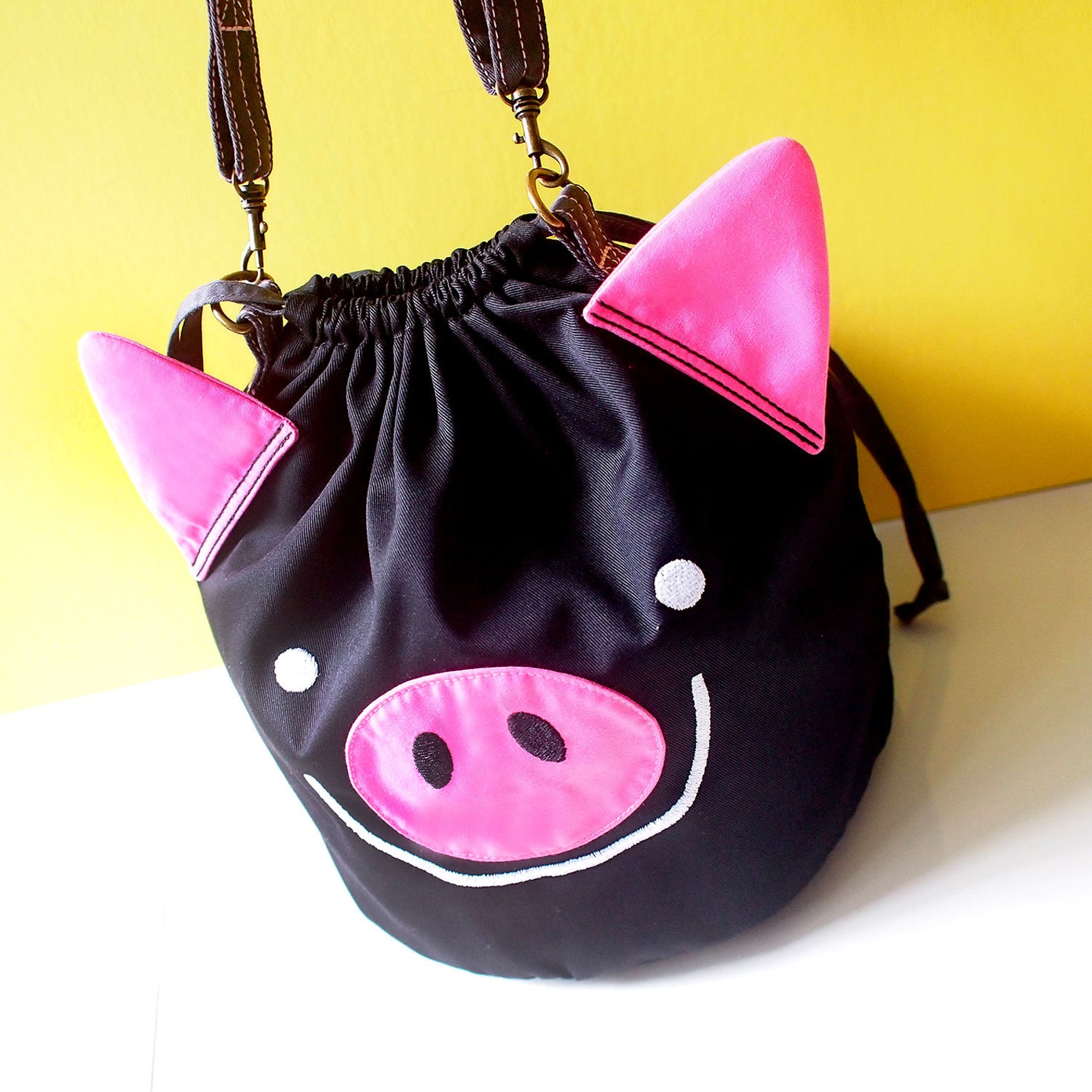 Cute Pig Crossbody Bag Slouchy Bucket Drawstring Purse - Etsy