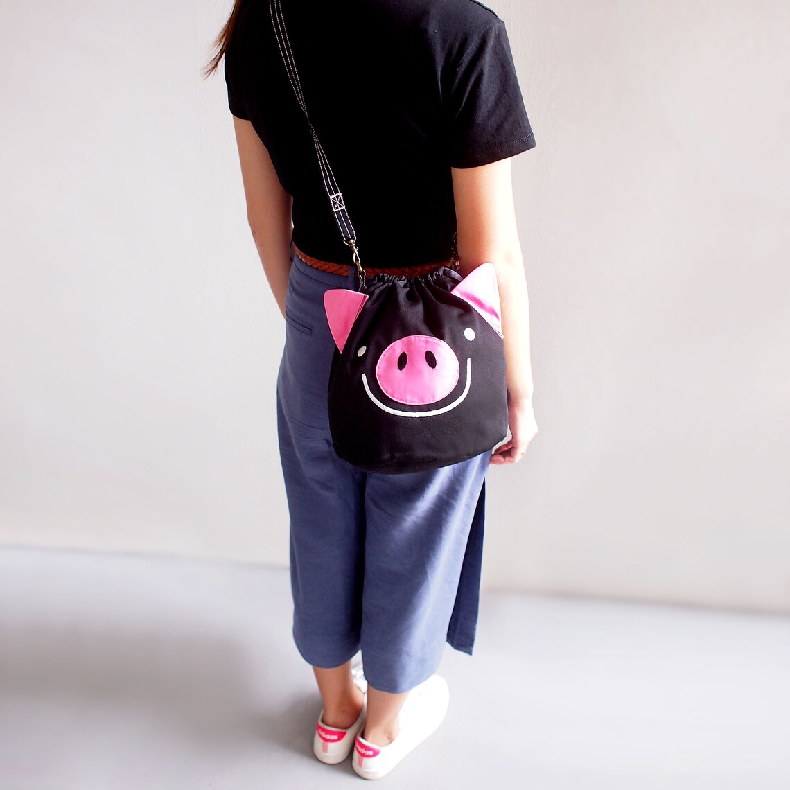 Cute Pig Crossbody Bag Slouchy Bucket Drawstring Purse - Etsy