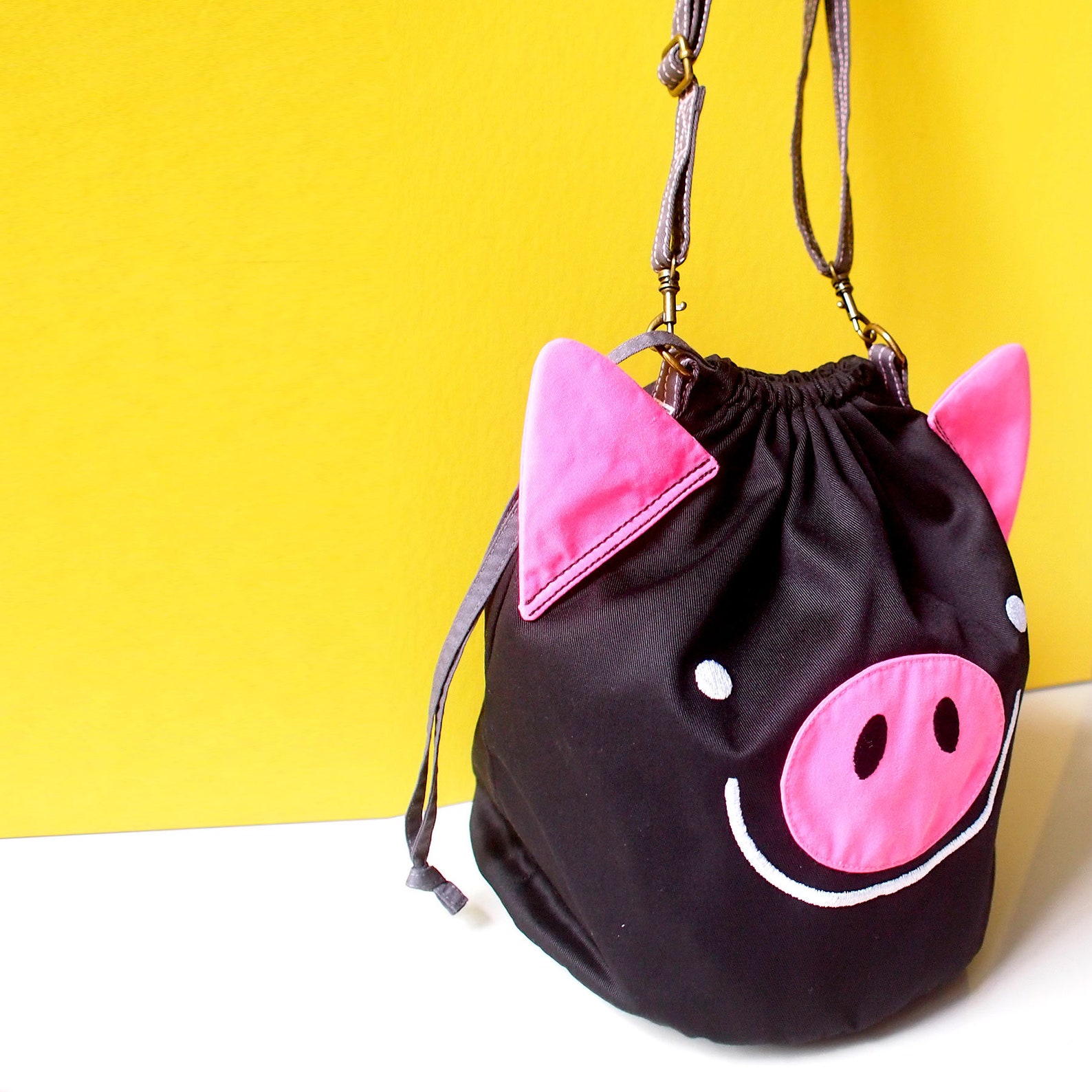 Cute Pig Crossbody Bag Slouchy Bucket Drawstring Purse - Etsy