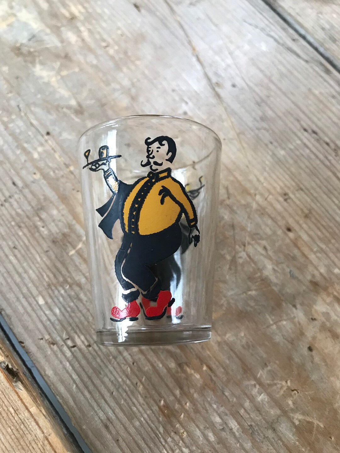 Vintage 1940s Waiter With Handlebar Mustache Shotglass - Etsy
