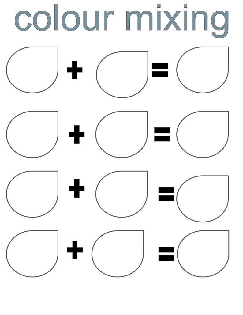 Crayon Colors and Color Mixing Activity Worksheet - Etsy
