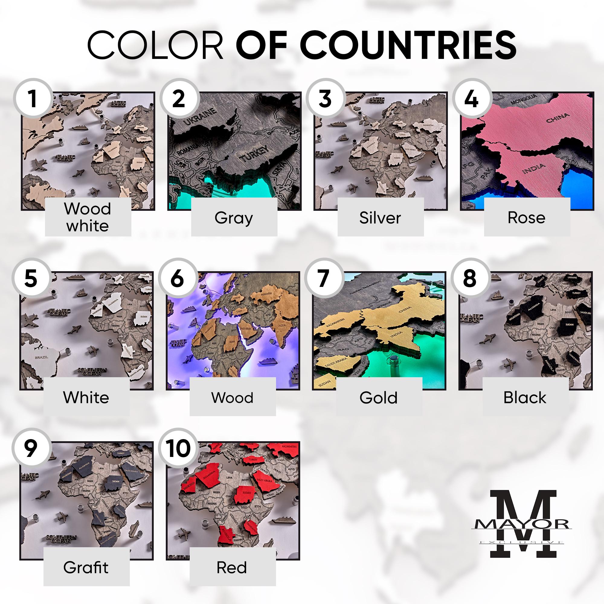 Wooden World Map Backlight Wall Decoration Above Bed Decor Apartment ...