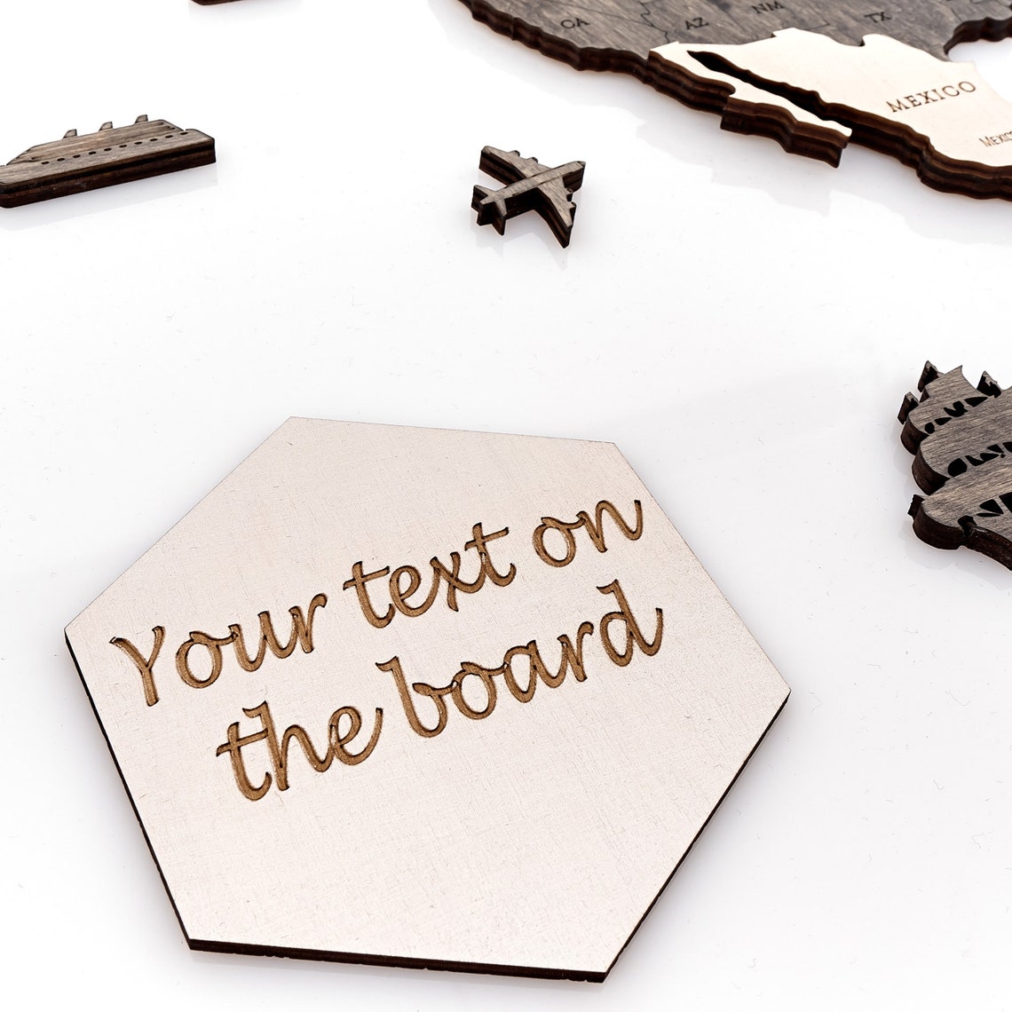 Wooden World Map, 3D World Map, Large Map, Brown Color Wood Map, Wooden ...