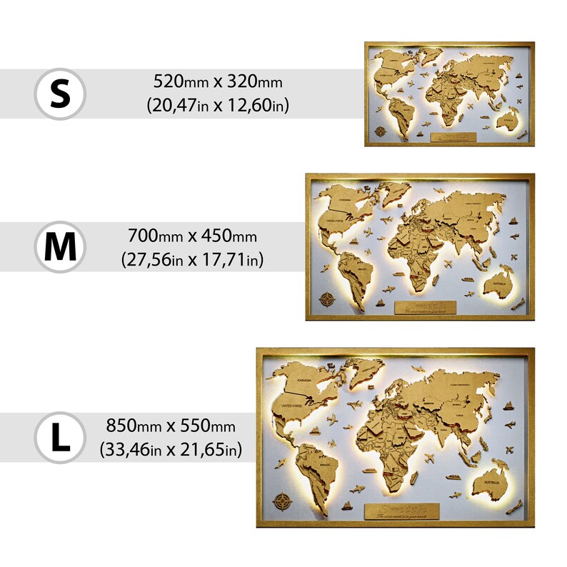 3d World Map,5d Illuminated World Map With Remote Control,personalized ...
