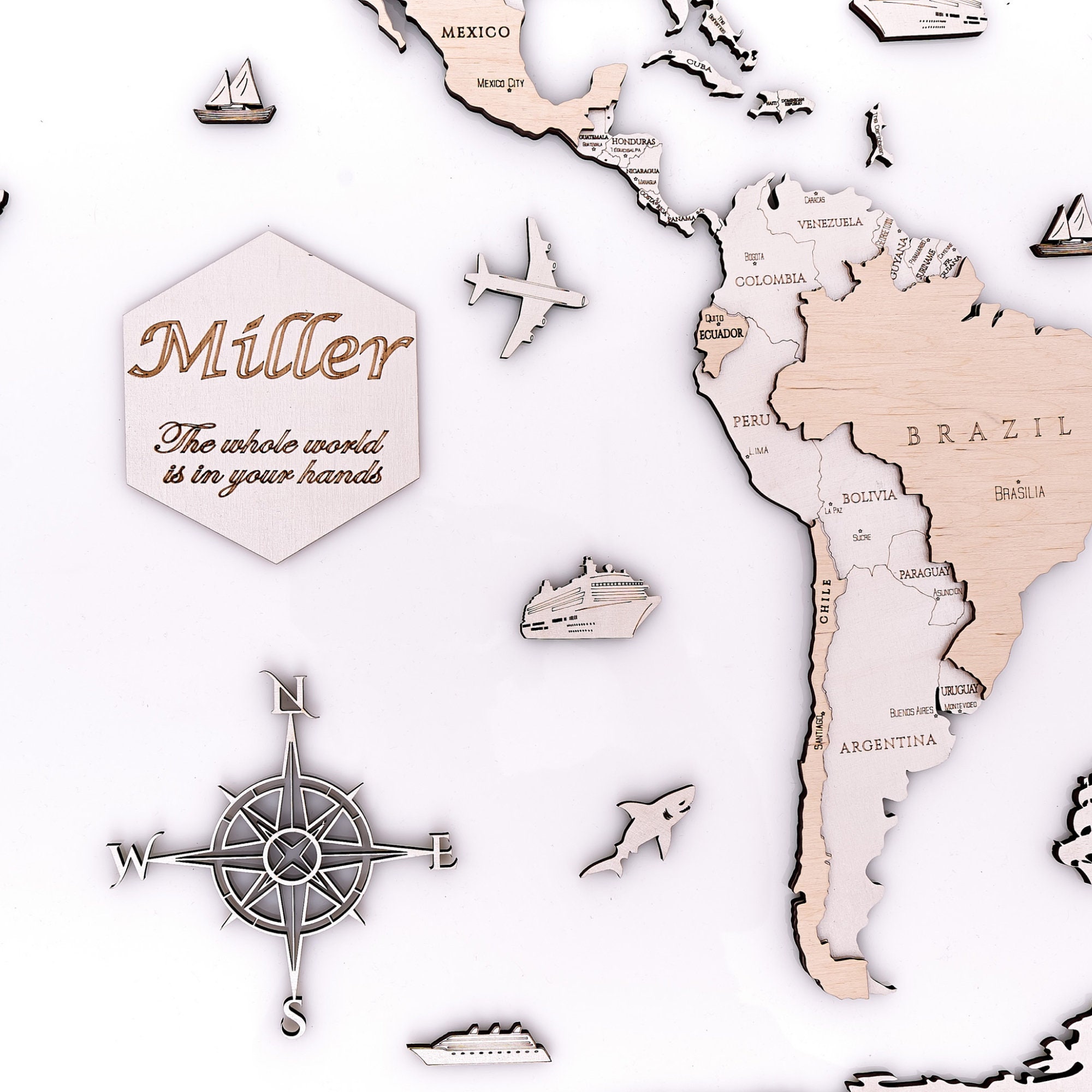 Wooden Travel Map, Wooden World Map, Wooden World Map Puzzle, Travel ...