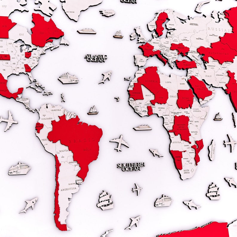 Wooden Travel Map, Wooden World Map, Wooden World Map Puzzle, Travel ...