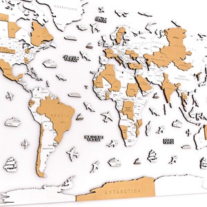 Wooden World Map, Wall World Map, Natural 3D Wood World Map, Wood Map ...