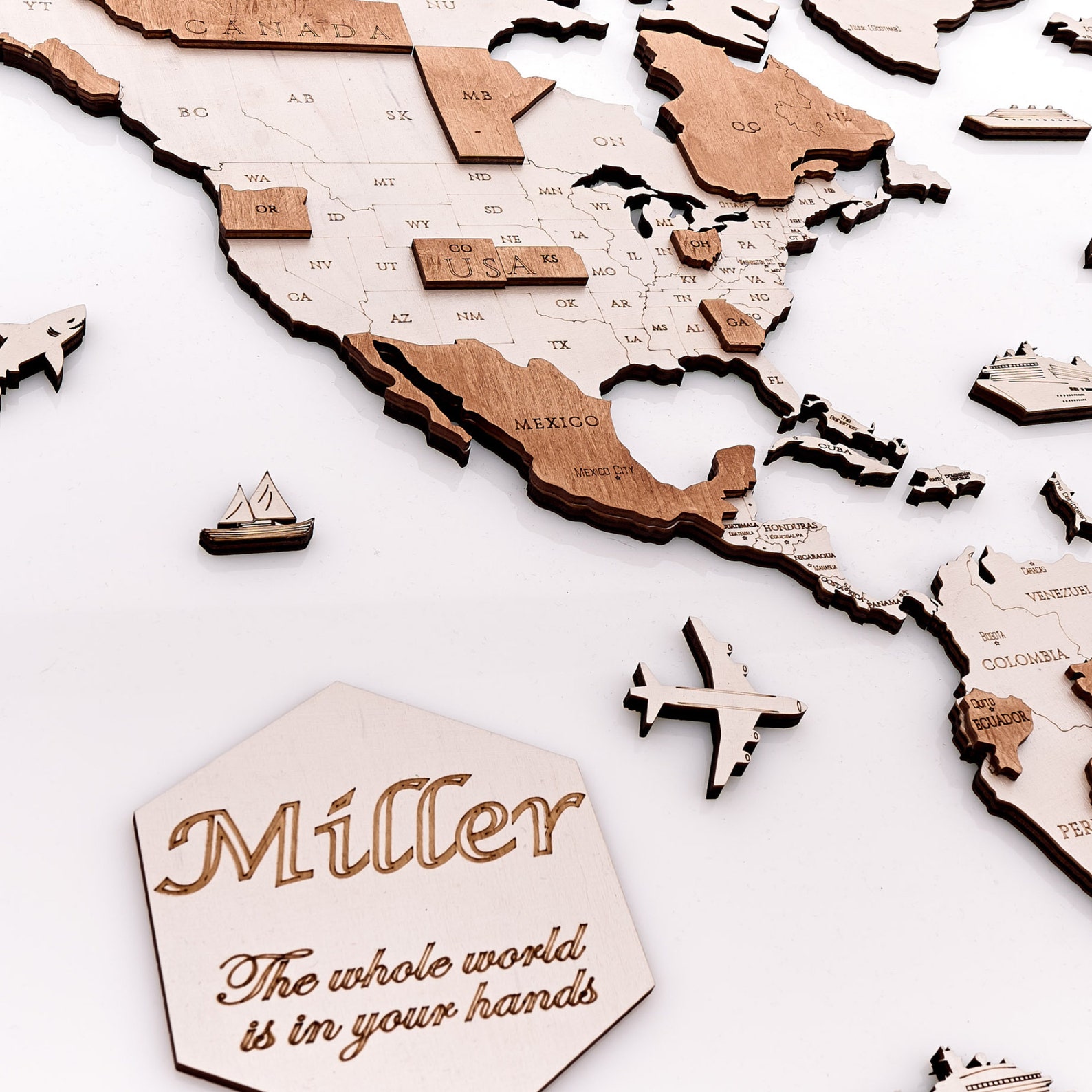 Wooden Travel Map, Wooden World Map, Wooden World Map Puzzle, Travel ...