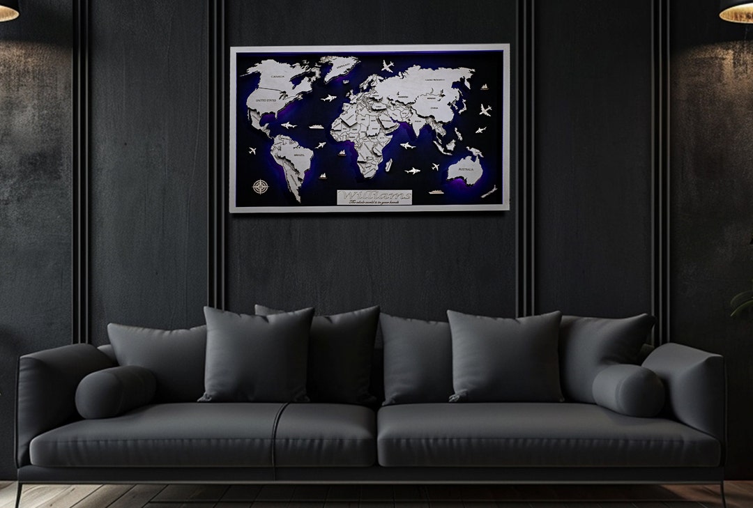3d World Map,5d Illuminated World Map With Remote Control,personalized ...