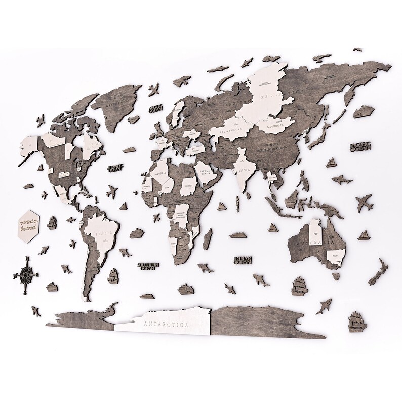 Wood Map Wooden World Map Large Wall Art World Map Wall Decor Timber World Map Office Decor