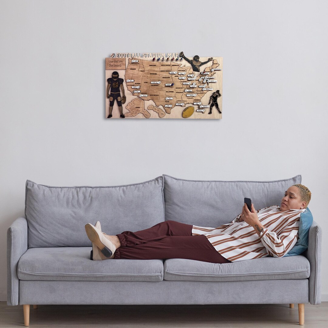 USA Rugby Stadium Wooden Map Wall Decor, Sports Fan Gift, Handmade ...