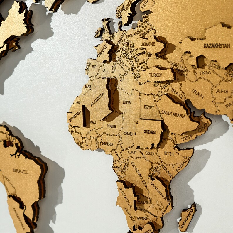 3d World Map,5d Illuminated World Map With Remote Control,personalized ...