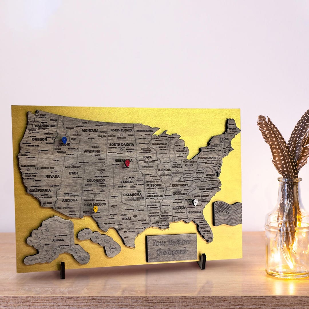 United States Wood Map, USA Wall Decor, New Apartment Gift Idea ...