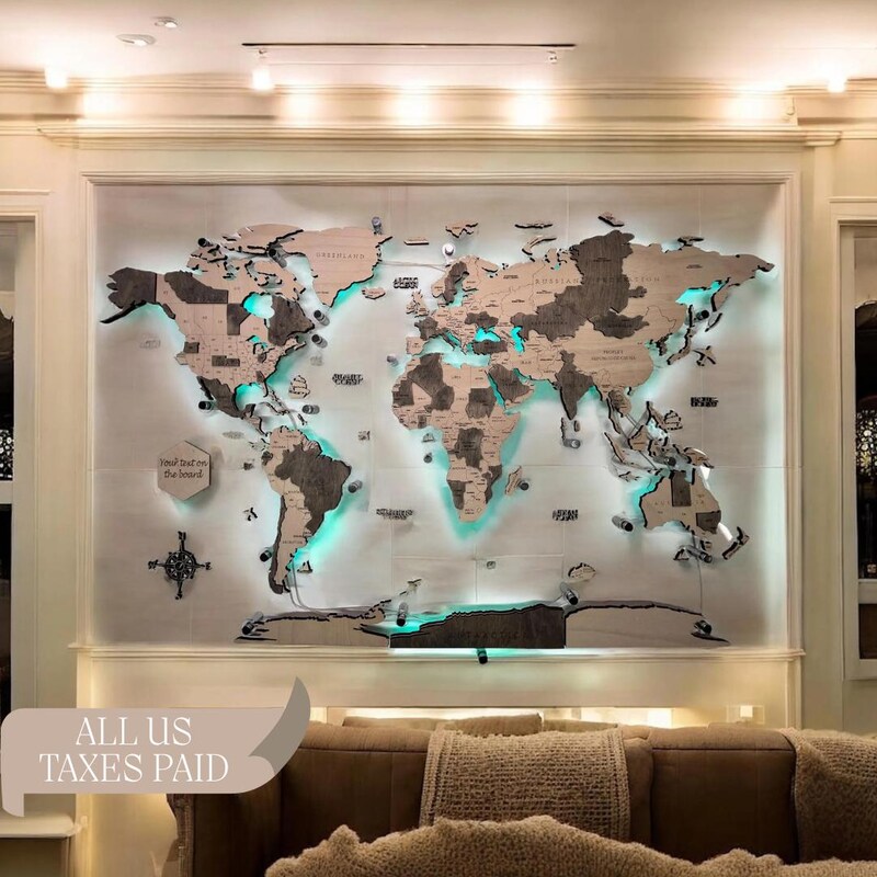 Led World Map - Etsy