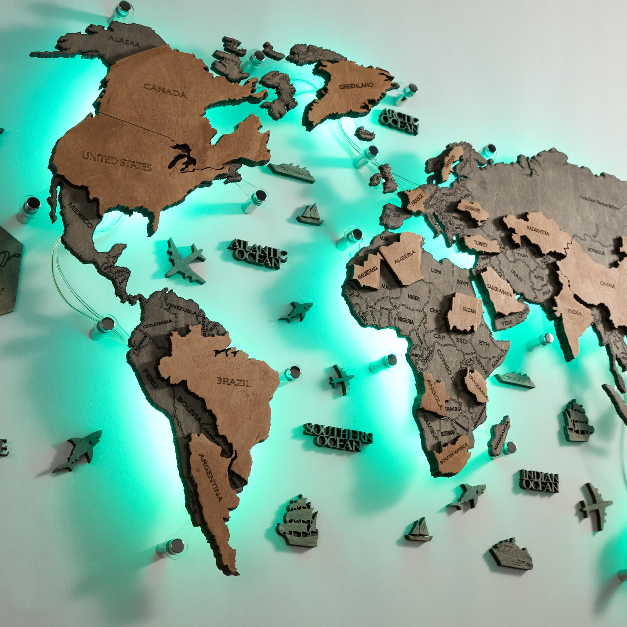Wooden Map Led, Wood Engraved Maps, Led Wood World Map, Wood World Map Led, 3d Wooden Map Led ...