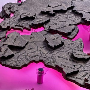 LED Backlight Wooden World Map Wall Decoration Above Bed Decor ...