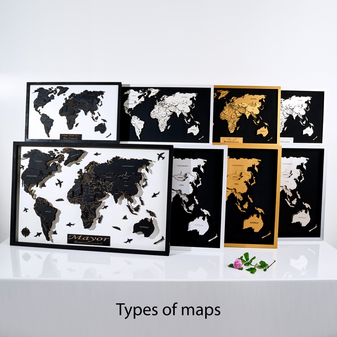 Personalized Travel Map, Above Bed Decor, Pin Board Apartment Decor, 3d ...
