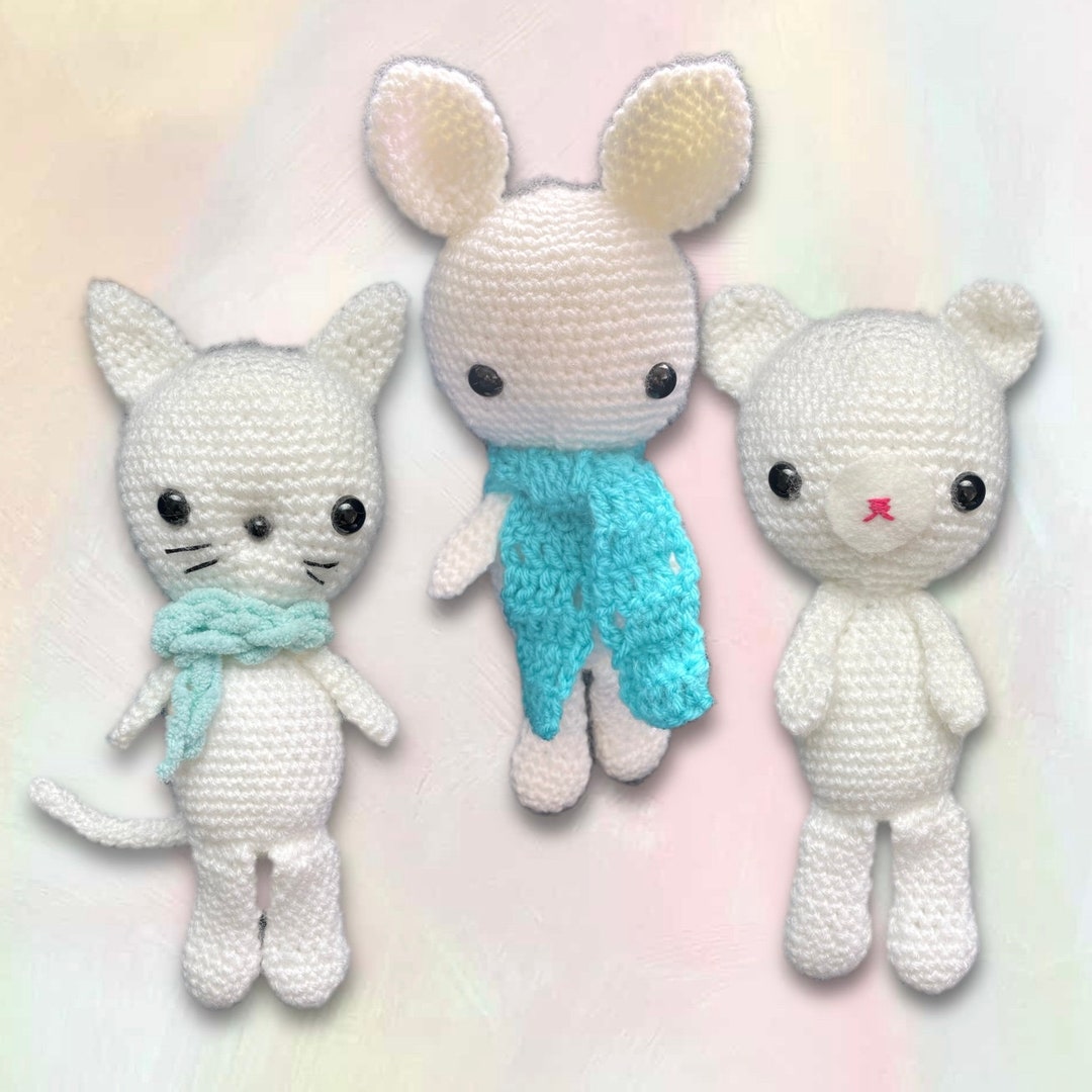 3-in-1 CROCHET PATTERN: Amigurumi Bunny, Cat, and Bear! Japanese Style ...