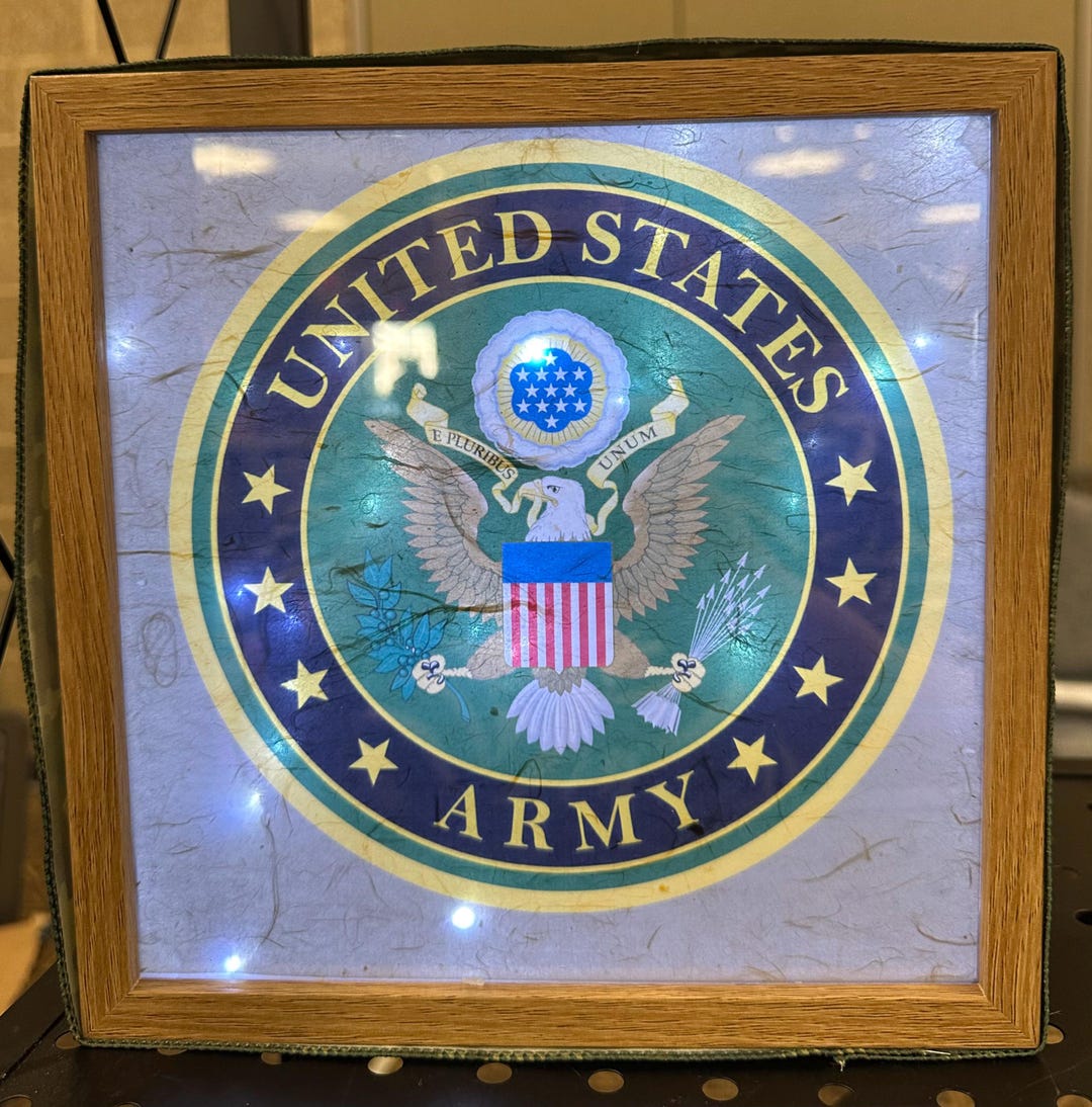U.S. Army Lighted Shadow Box 8”x8” - Etsy