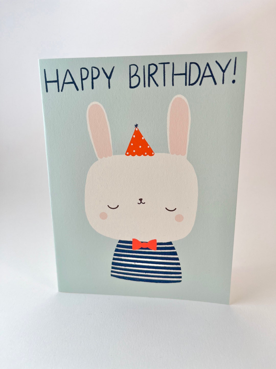 Happy Birthday Bunny Greeting Card - Etsy