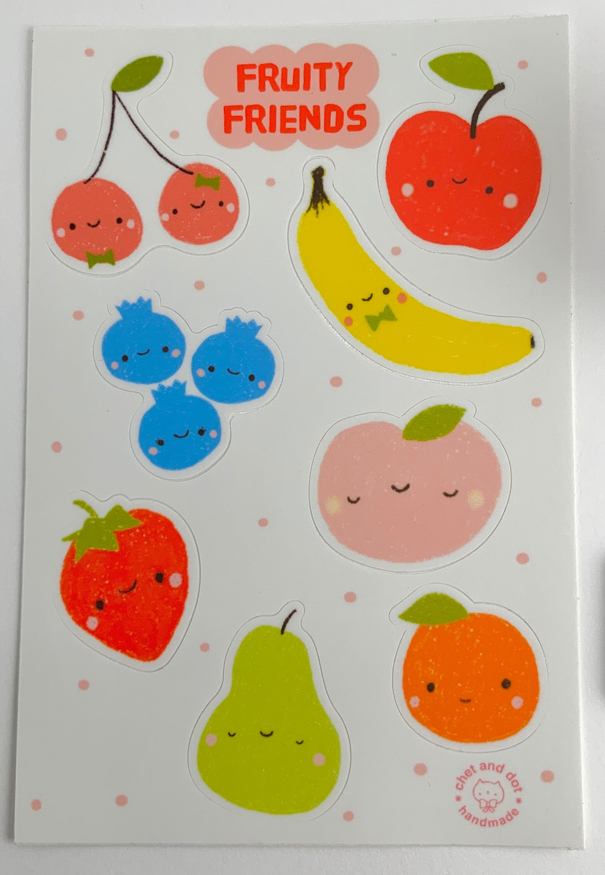 Fruity Friends Sticker Sheet - Etsy