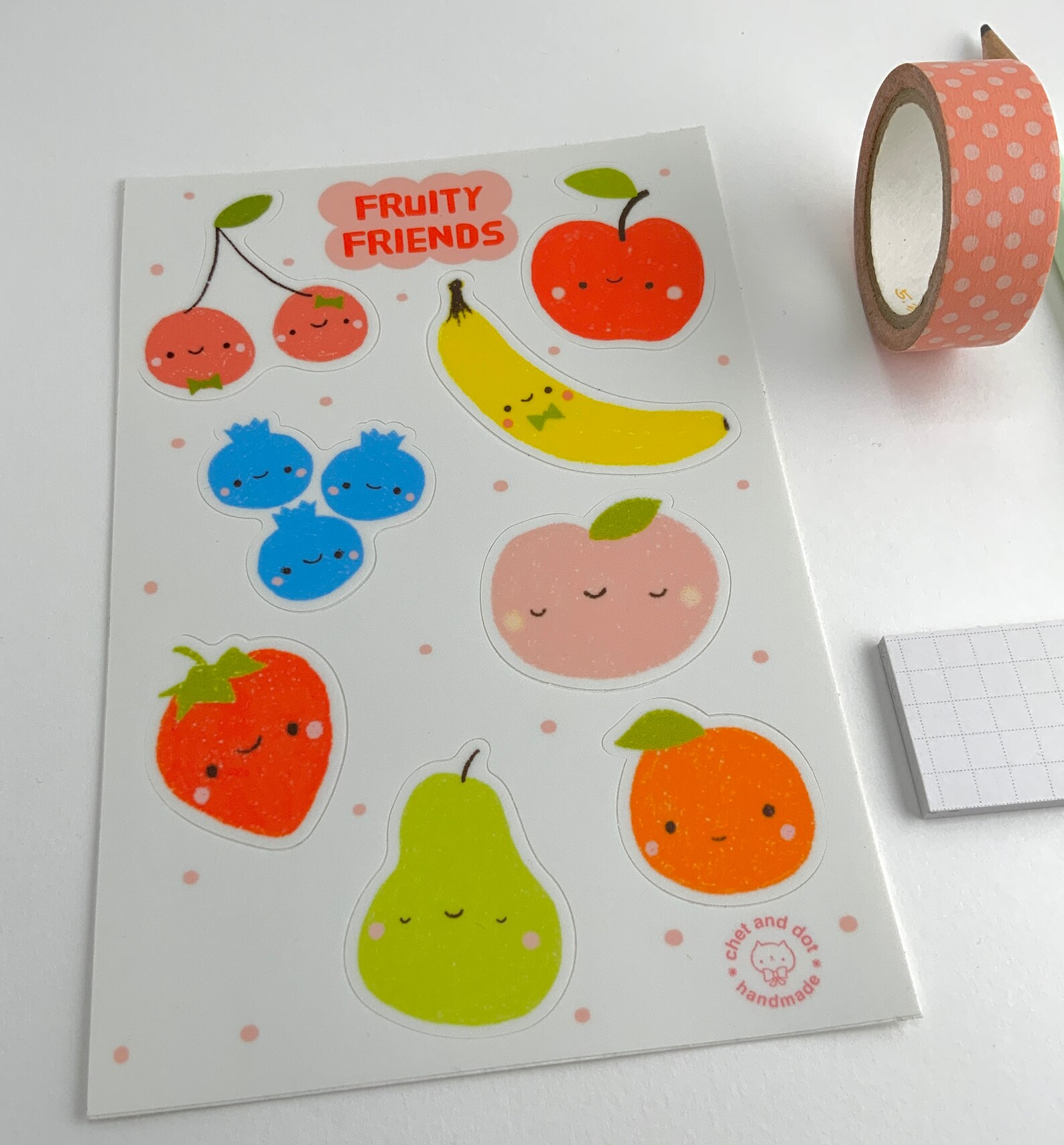 Fruity Friends Sticker Sheet - Etsy