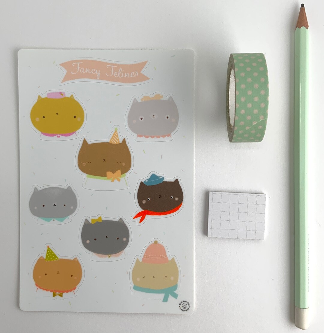 Fancy Felines Sticker Sheet - Etsy